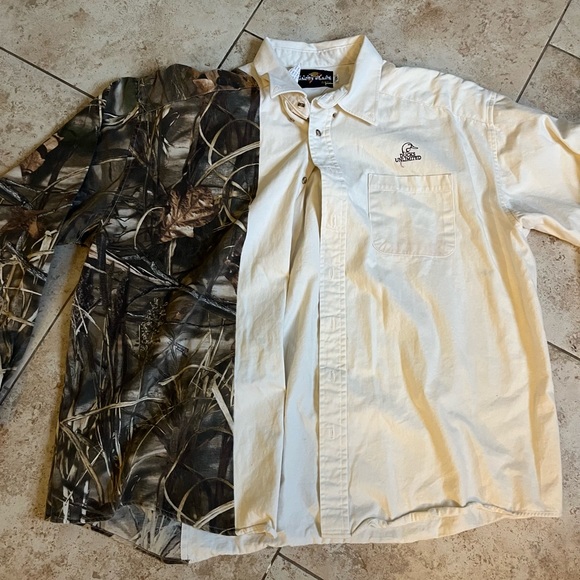 other | Shirts | Vintage Camo And Cream Color Bottom Ducks Unlimited ...